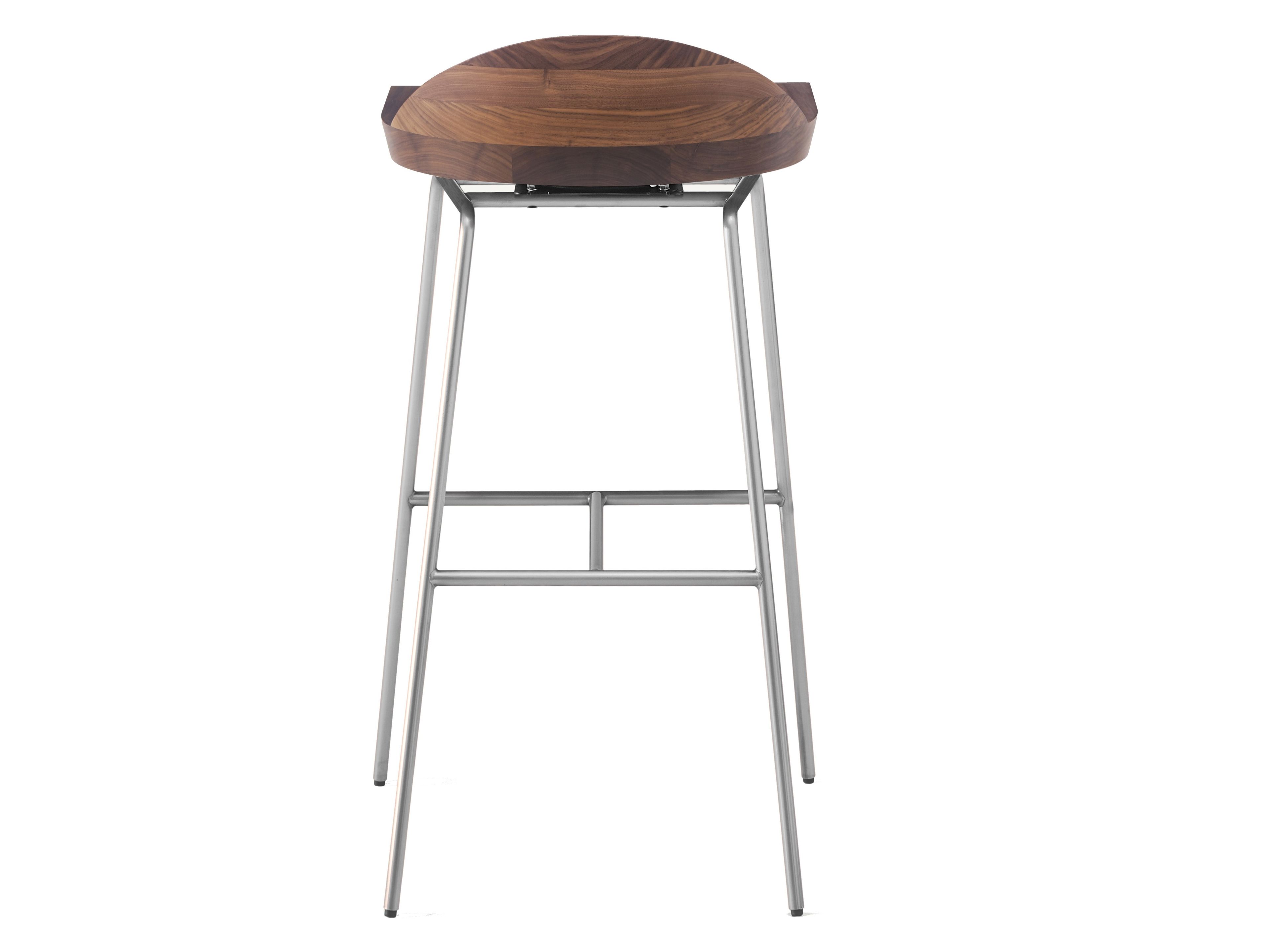 SPINDLE Steel and wood bar stool with back By BassamFellows | design ...