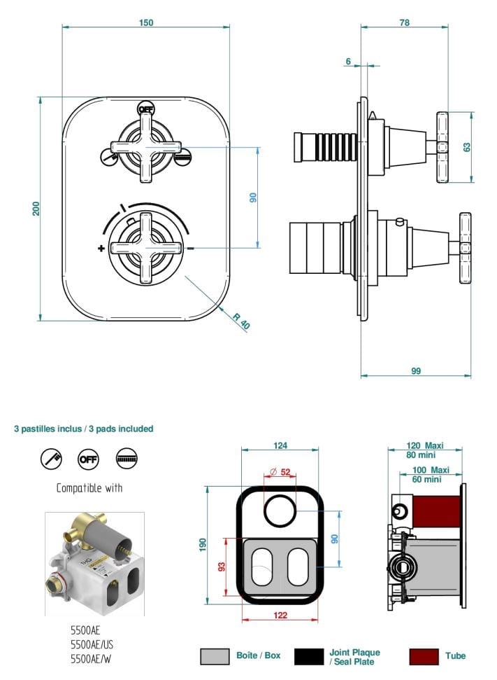 SPIRIT Thermostatique avec inverseur 2 sorties By THG Paris