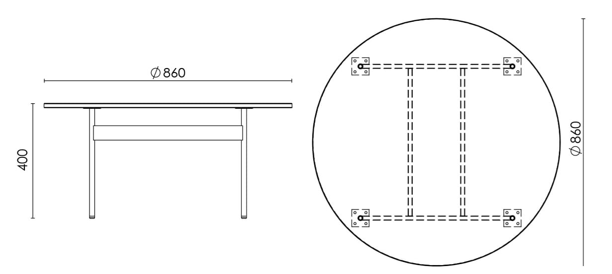SPLIT Round plywood coffee table By Mobboli
