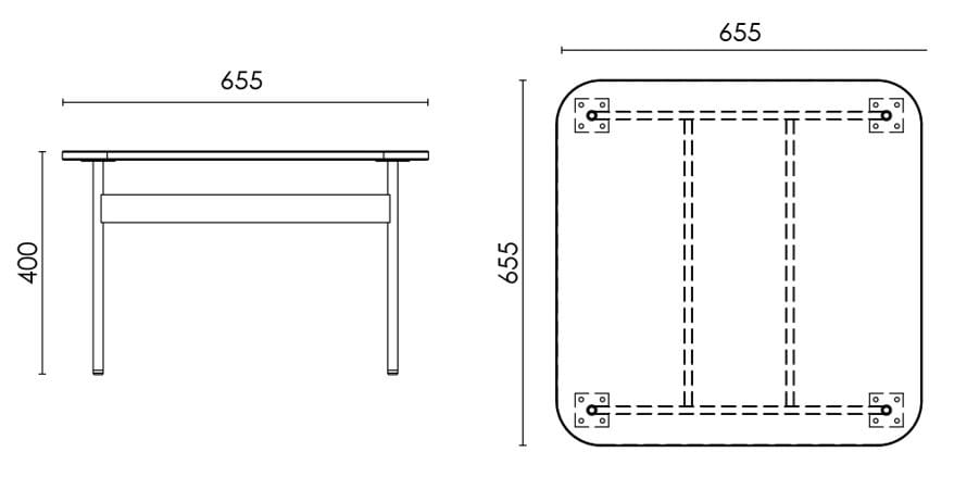 SPLIT Square plywood coffee table By Mobboli