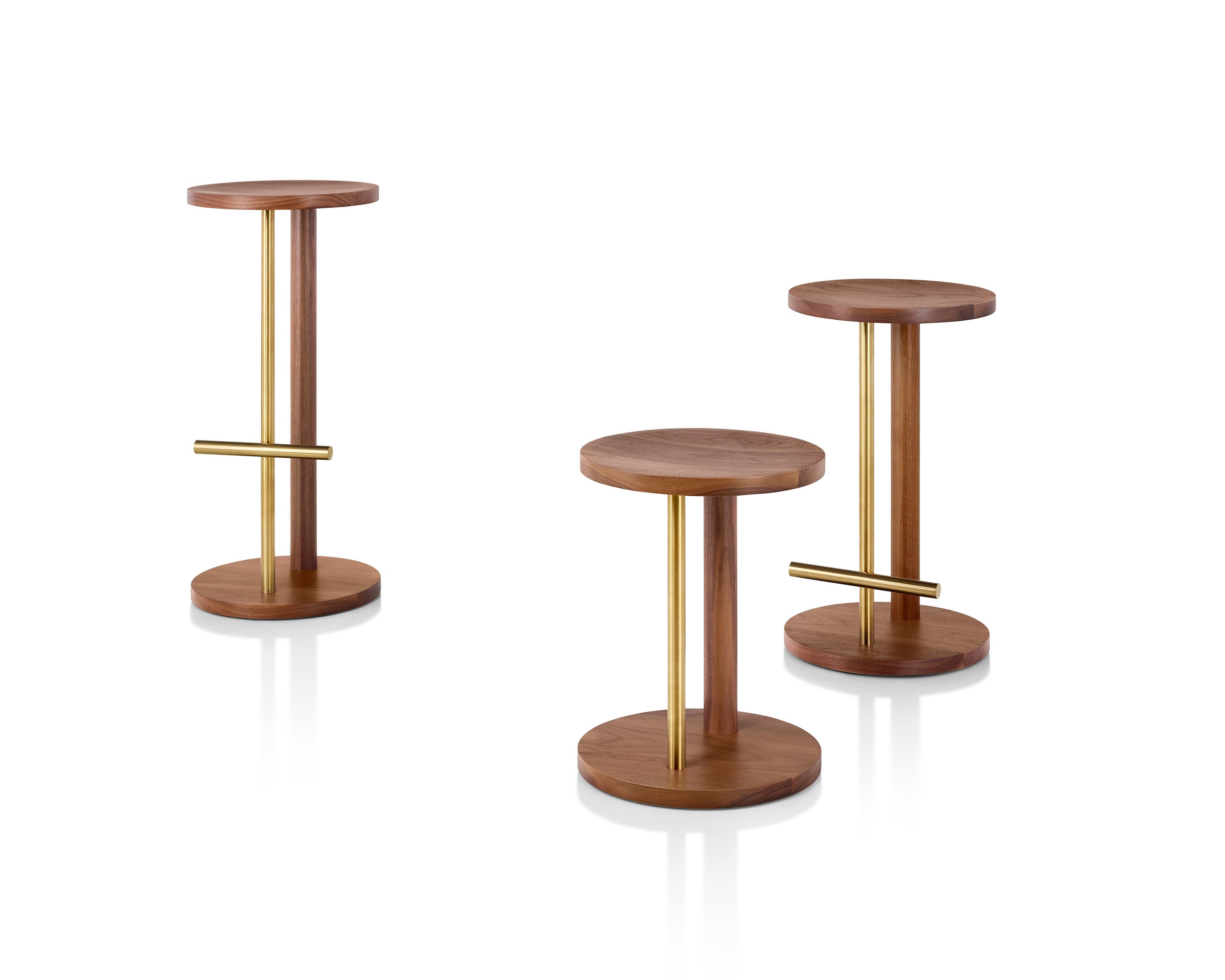 Wooden stool with footrest SPOT | Stool Spot Collection By Herman ...