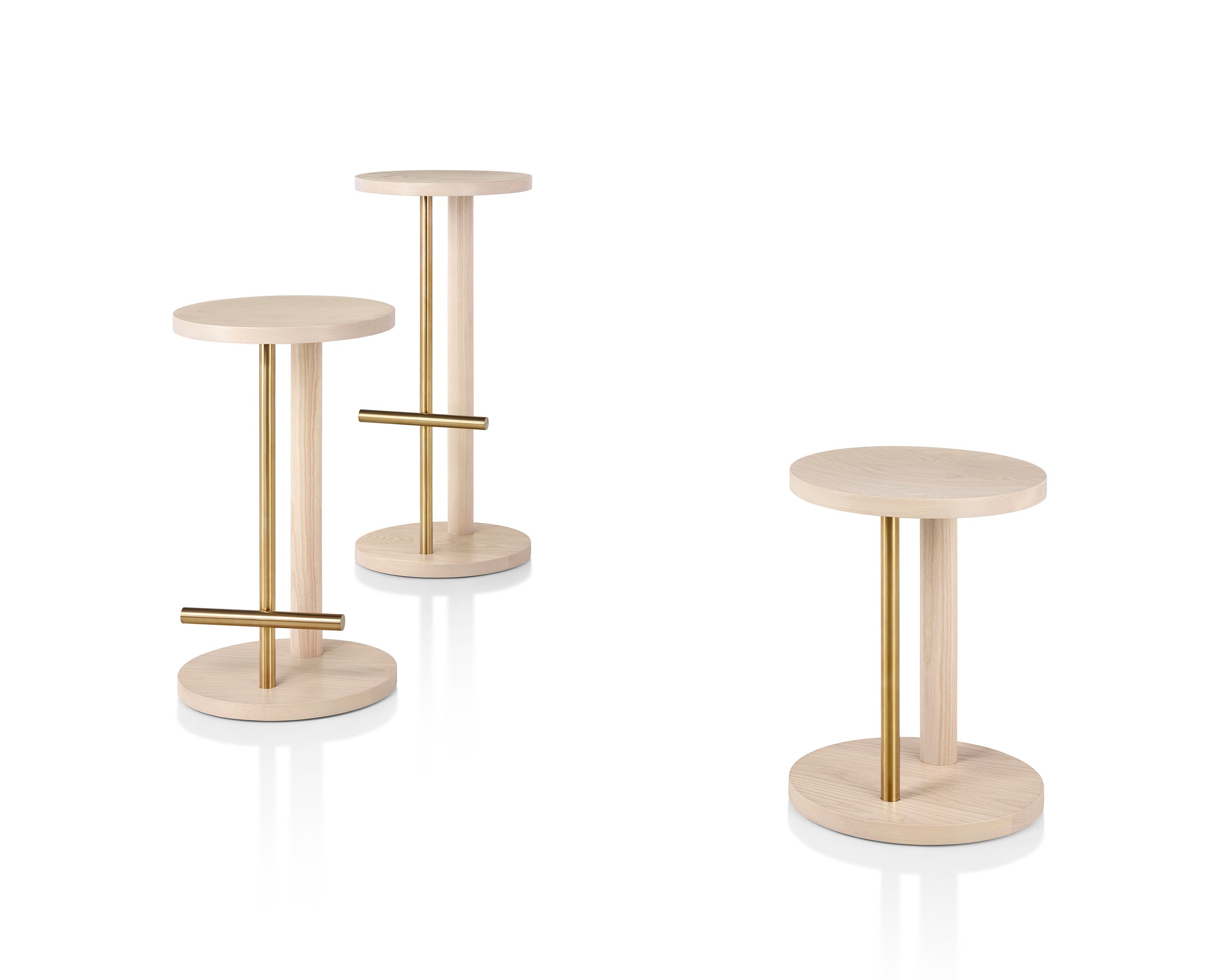 Wooden stool with footrest SPOT | Stool Spot Collection By Herman ...