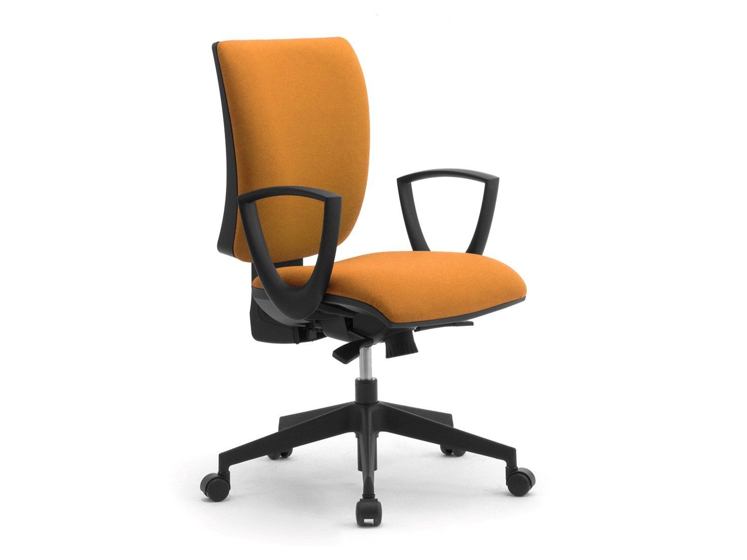 SPRINT Height-adjustable fabric office chair with armrests with 5-Spoke ...