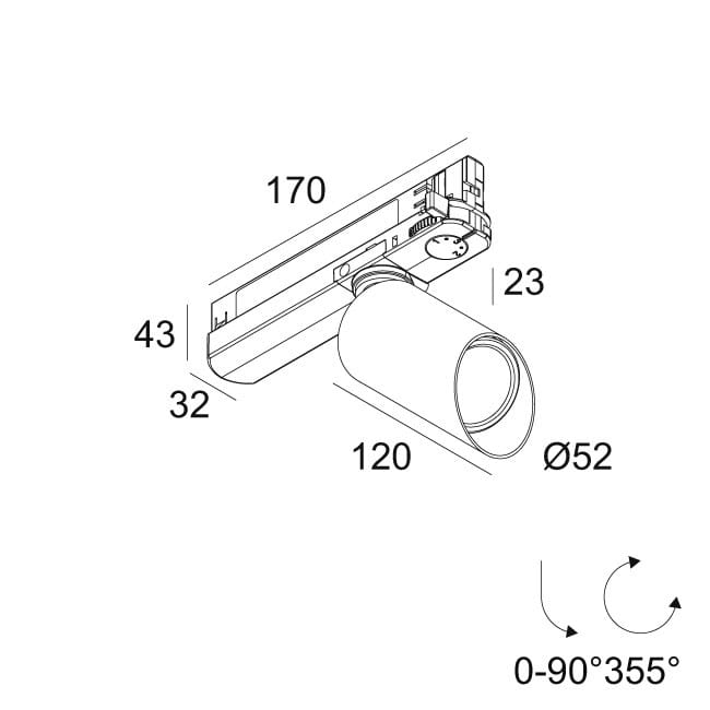 SPY 52 WALLWASH ADM track-Light By Delta Light
