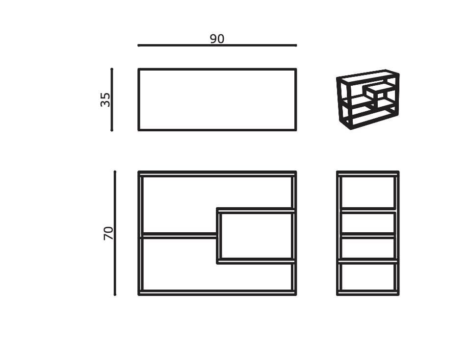 Rectangular console table with shelving SQUARE | Console table Square ...