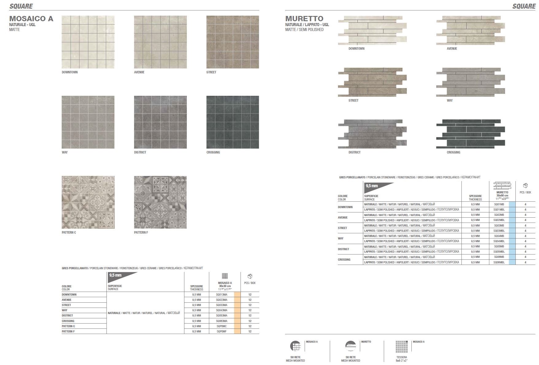 Porcelain stoneware wall/floor tiles with concrete effect SQUARE ...
