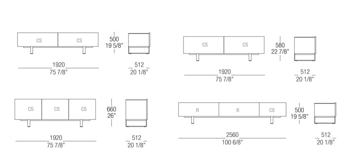 SQUARE | Sideboard with sliding doors By MisuraEmme design Mauro Lipparini