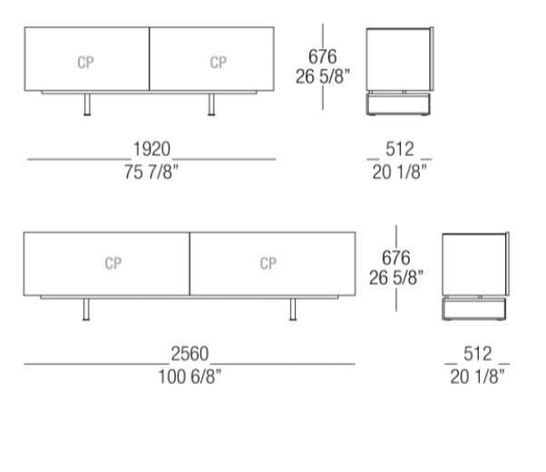 SQUARE | Sideboard with sliding doors By MisuraEmme design Mauro Lipparini
