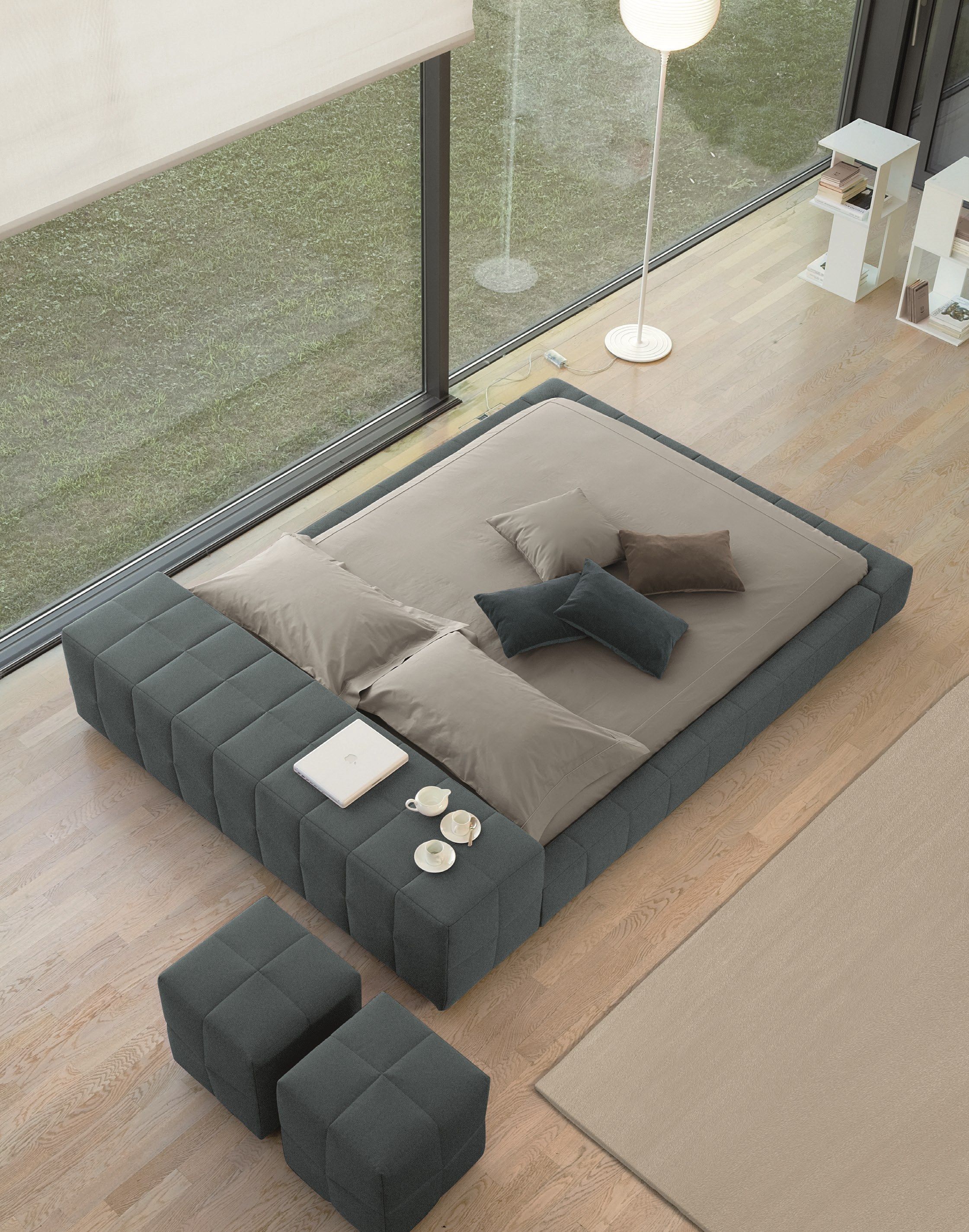 SQUARING POUF Rectangular fabric pouf By Bonaldo | design Giuseppe Viganò