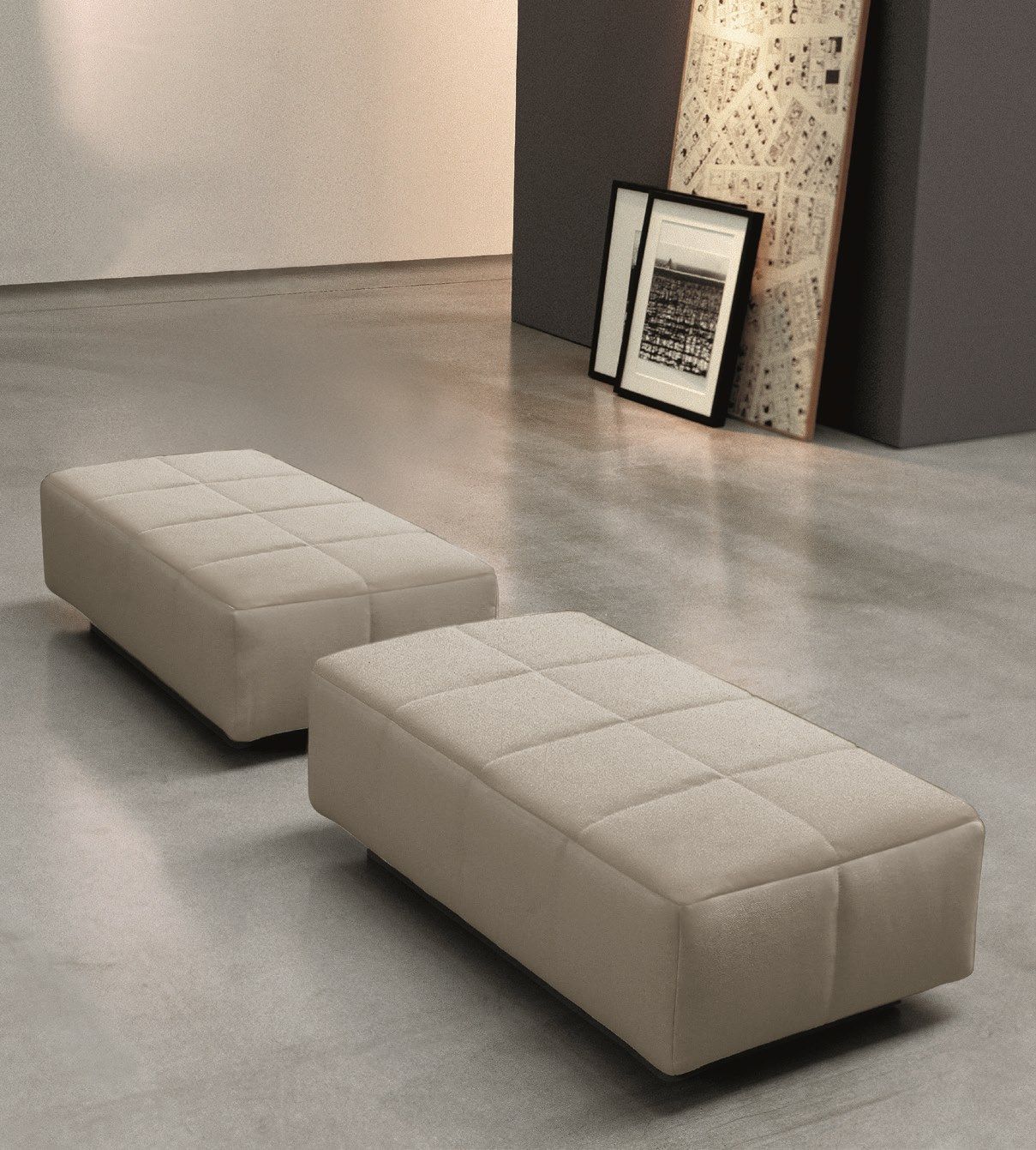 SQUARING POUF Rectangular fabric pouf By Bonaldo | design Giuseppe Viganò