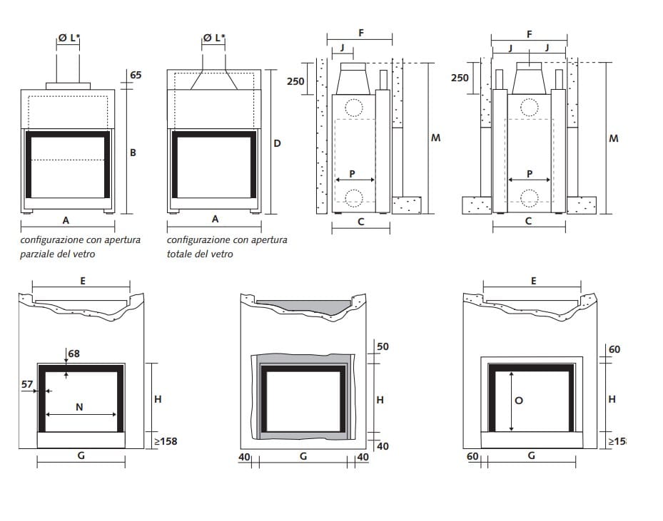 Cheminée à bois encastrée en acier et verre STÛV 21-105 SF8 By Stûv
