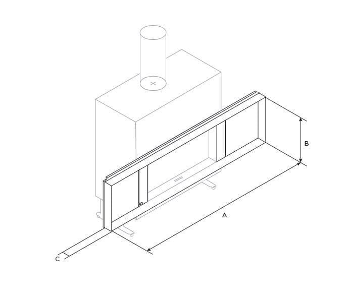 Wood-burning built-in glass and steel fireplace STÛV 22-110 L4 Stûv 22 ...