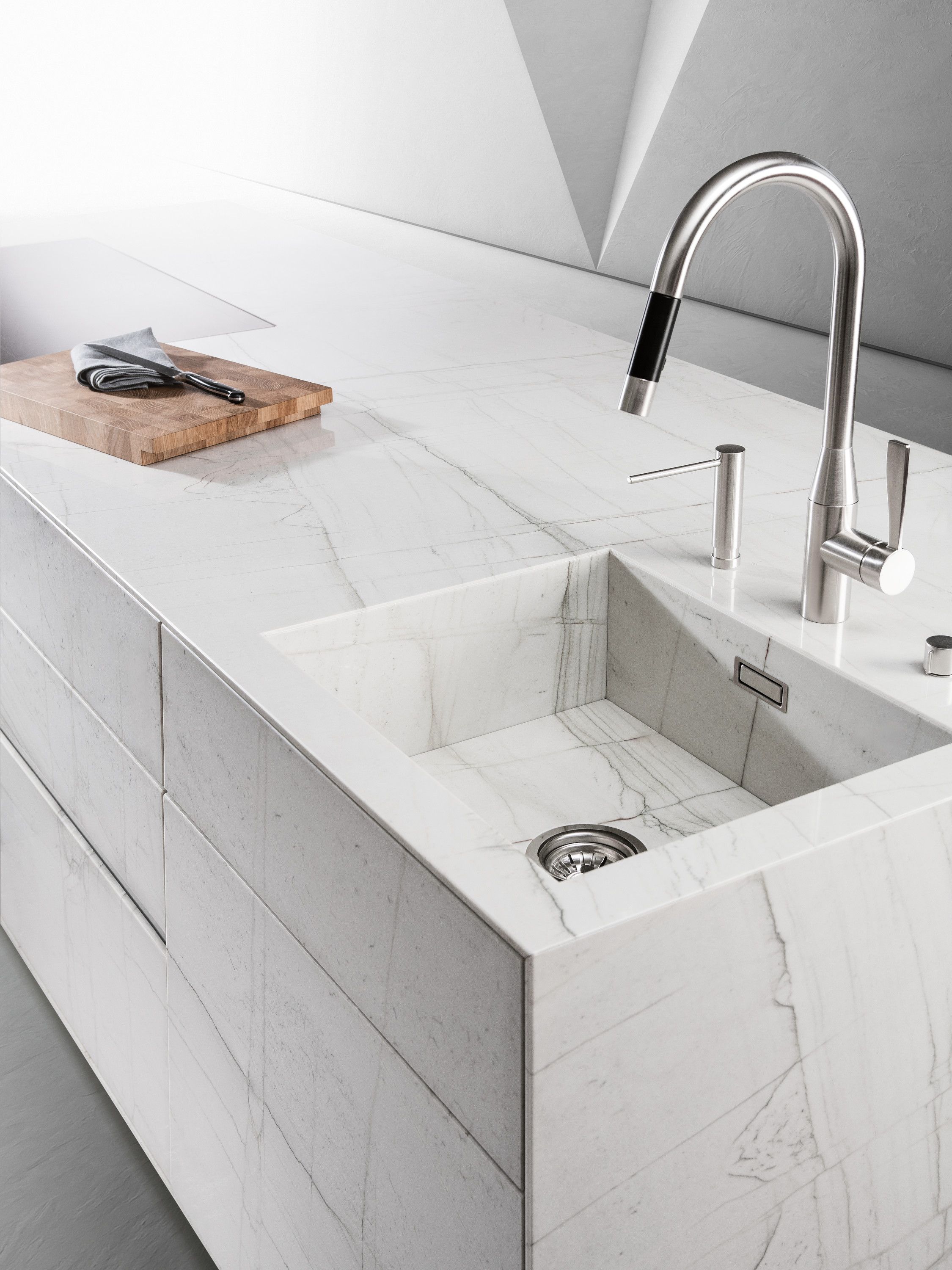 ST-ONE Natural stone kitchen island By STRASSER