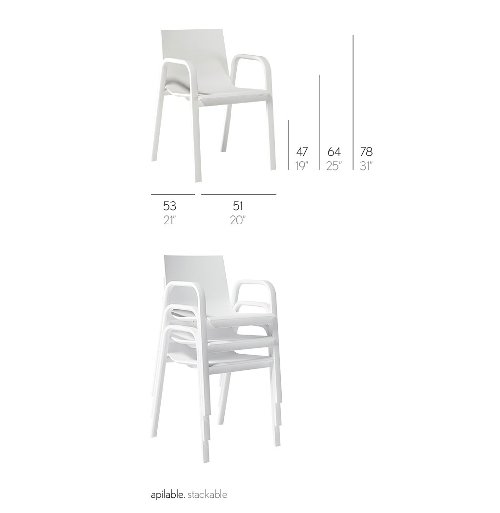 STACK CHAIR 3 Polyurethane garden chair with armrests By GANDIABLASCO