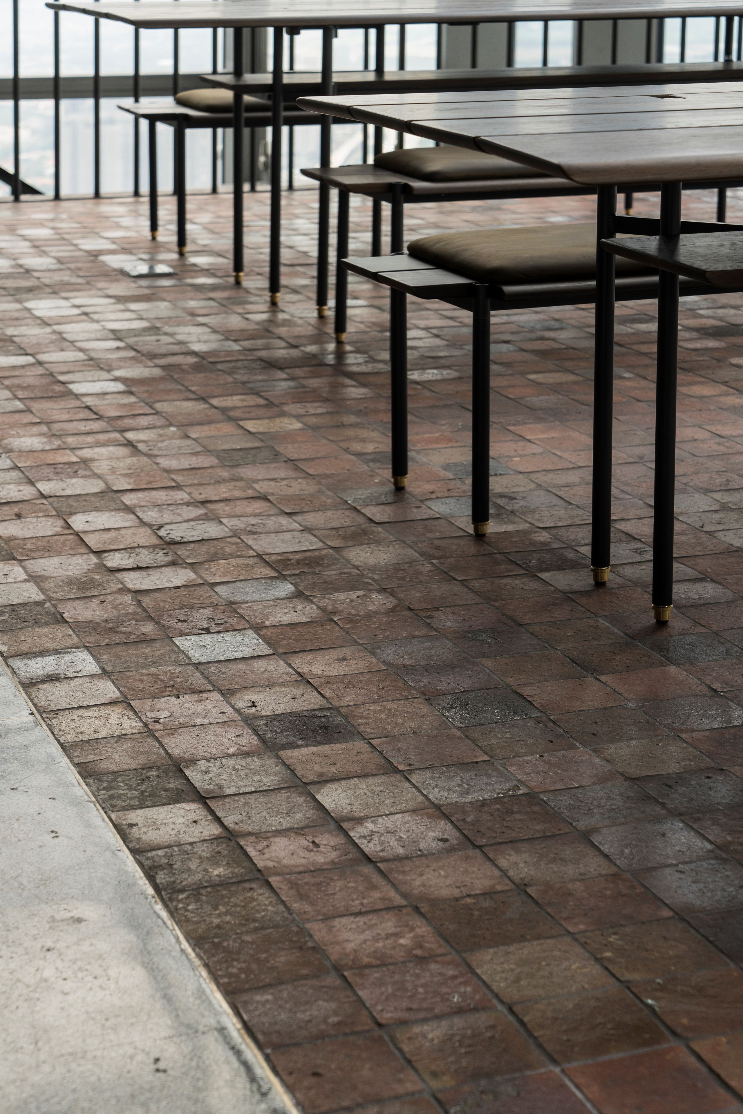 STACKING DROP LEAF Extending steel and wood console table By District Eight