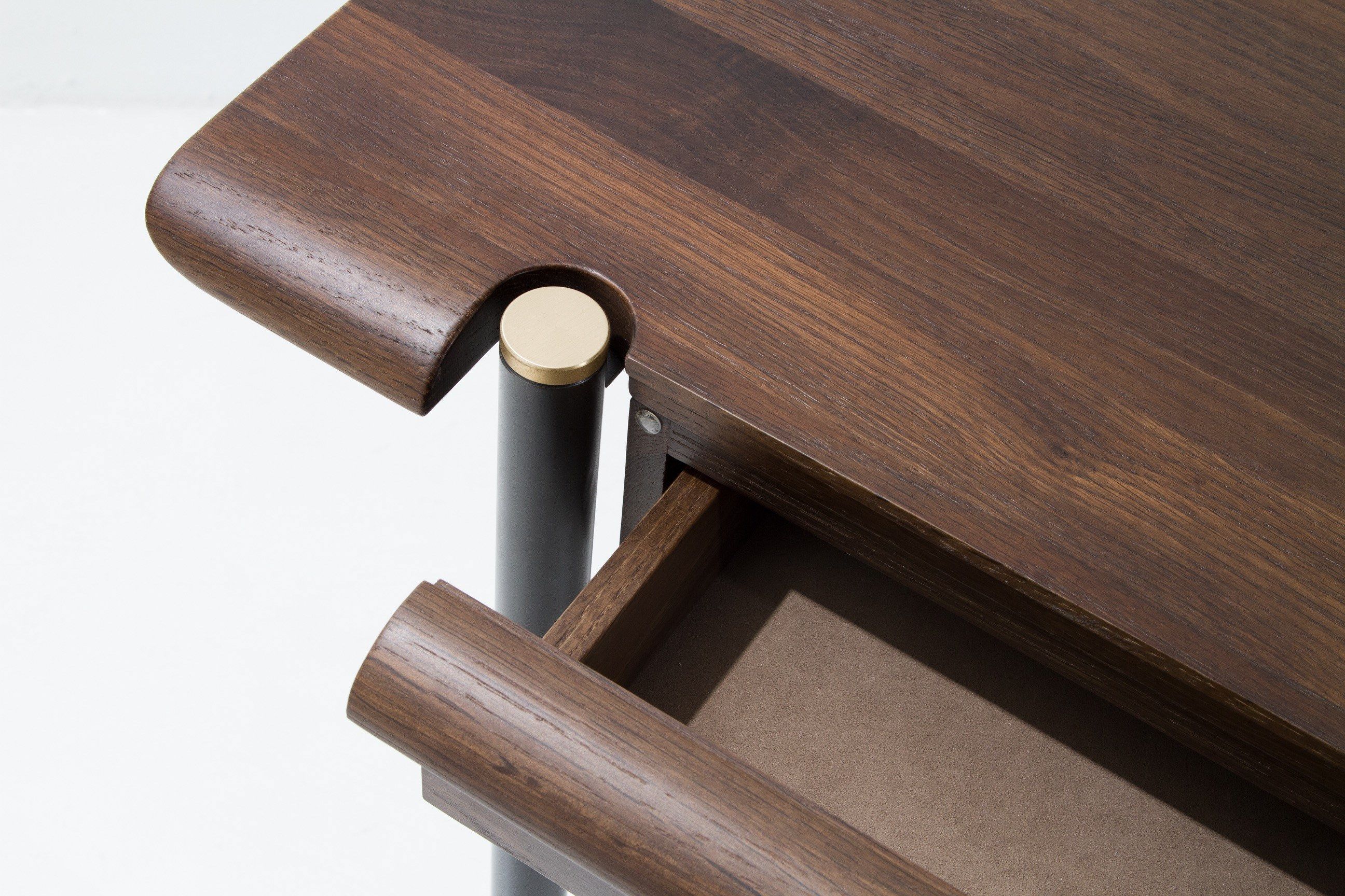 STACKING Rectangular oak writing desk with drawers By District Eight