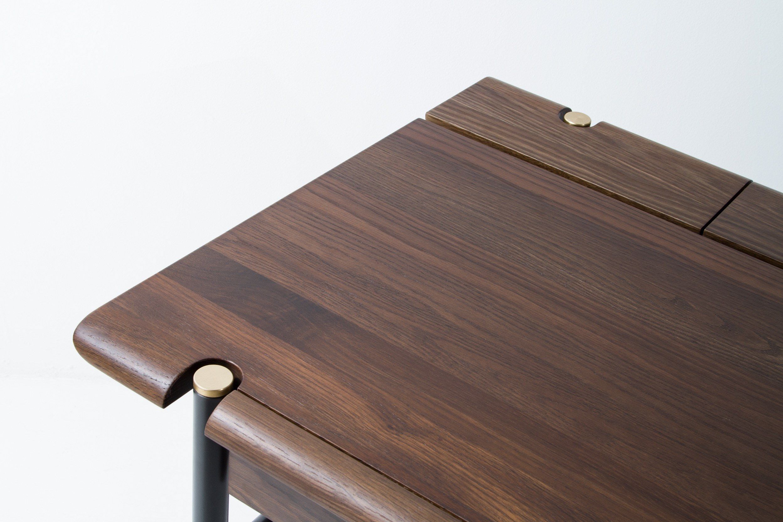 STACKING Rectangular oak writing desk with drawers By District Eight