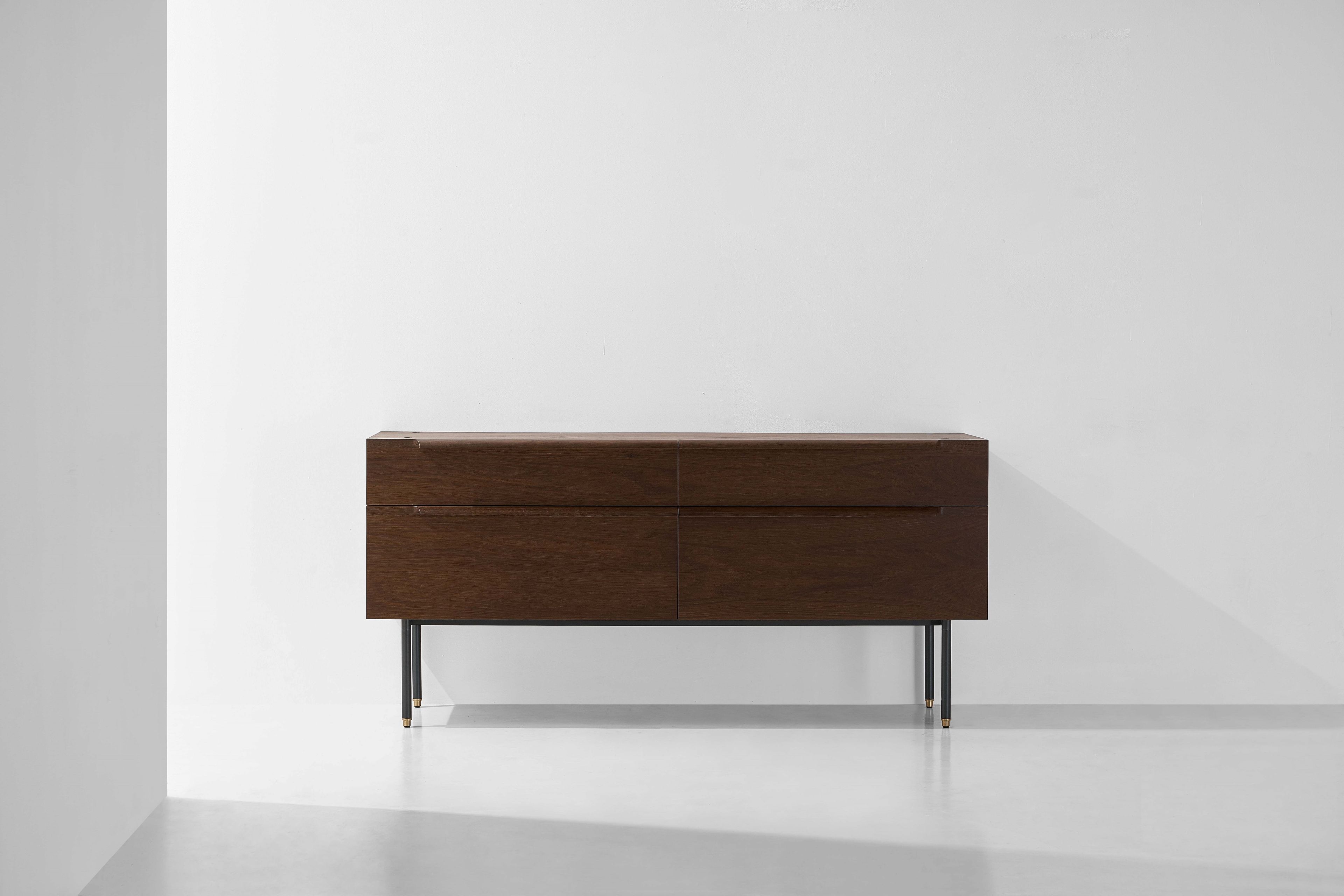 STACKING HIGH Steel and wood sideboard with drawers By District Eight