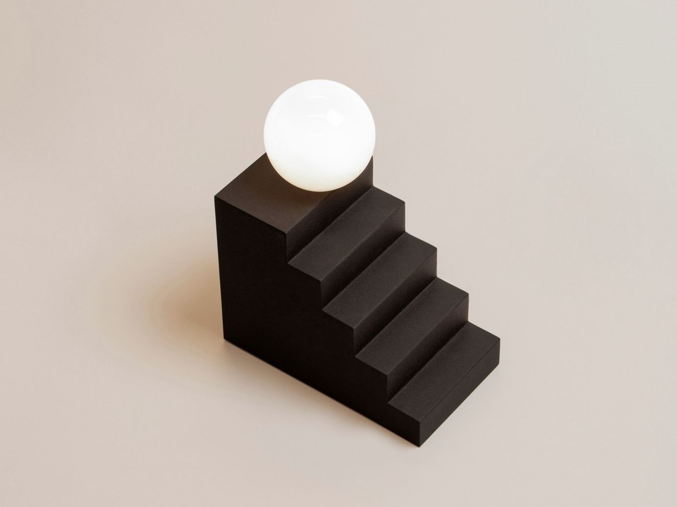 Powder coated steel table lamp STAIR BLACK By OBLURE design Notchi ...