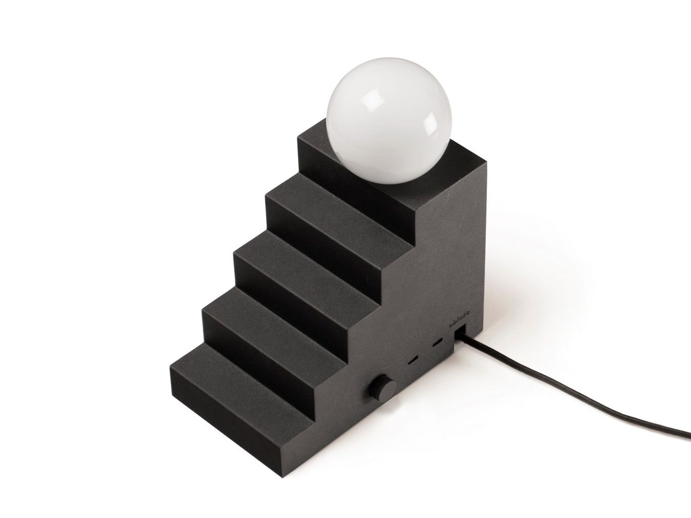 Powder coated steel table lamp STAIR BLACK By OBLURE design Notchi ...