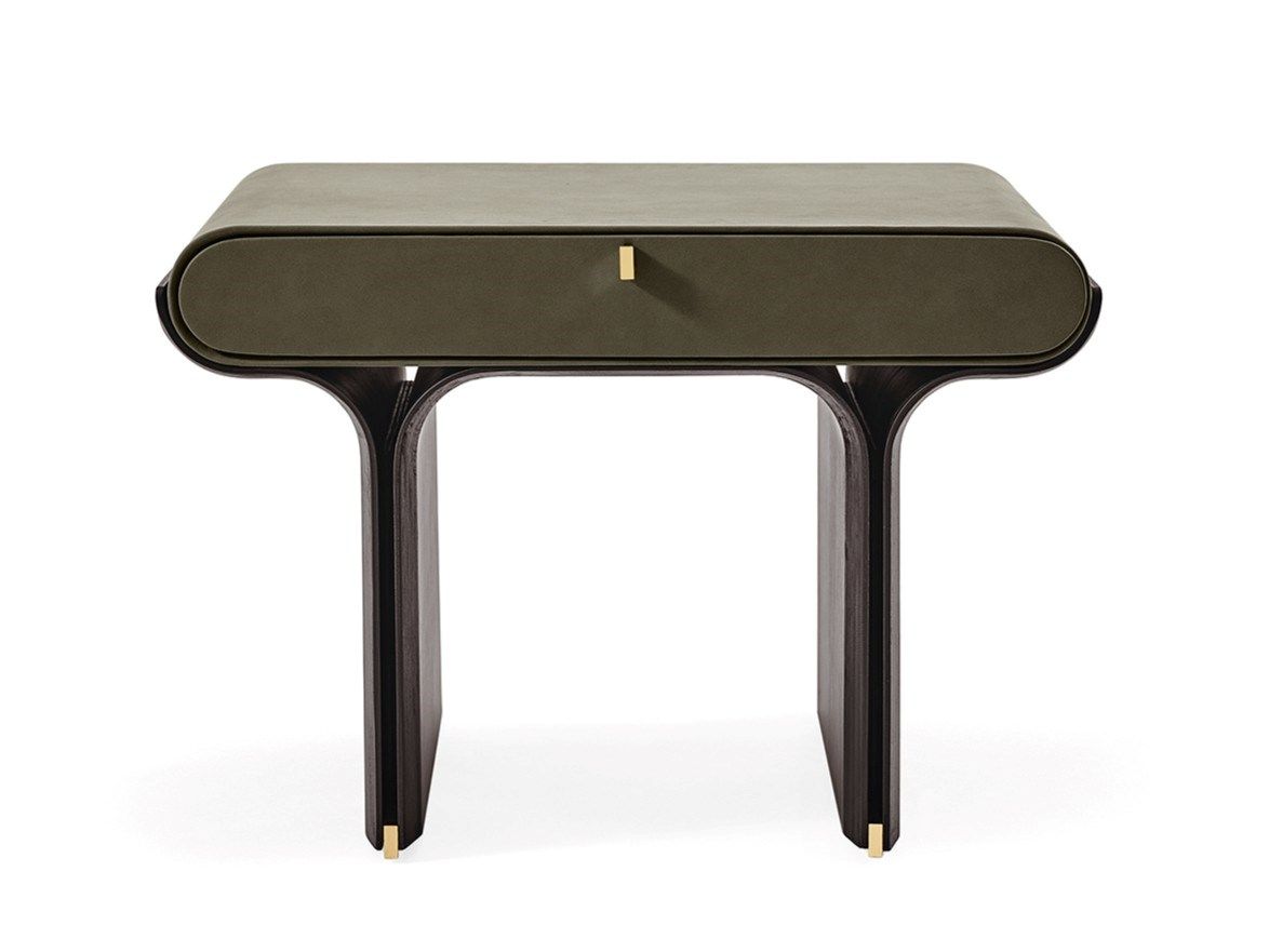 STAMI NIGHT Leather bedside table By Gallotti&Radice | design Studiopepe