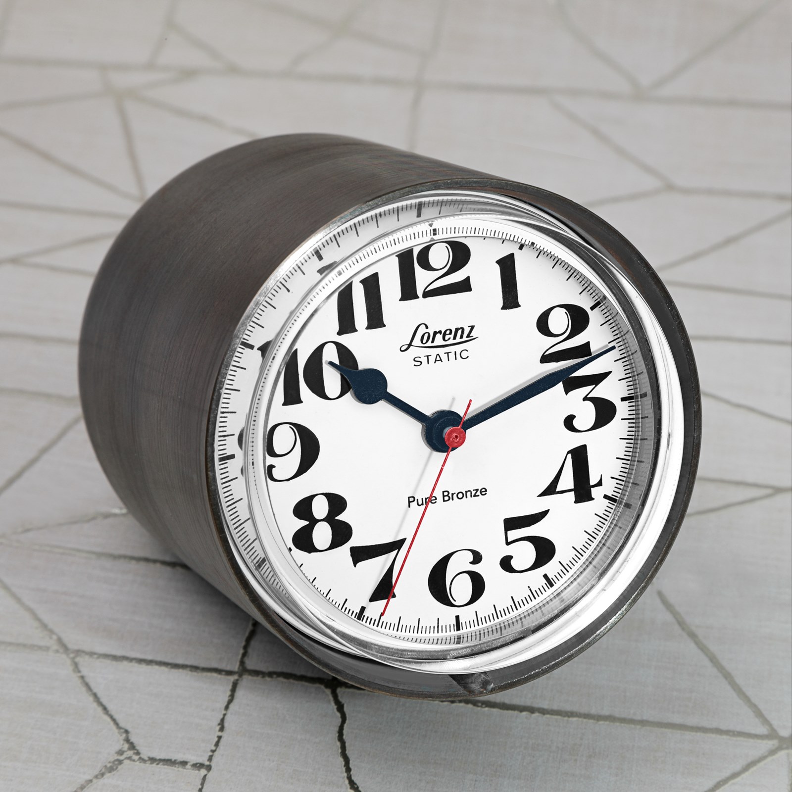 STATIC PURE BRONZE Table-top bronze clock By Lorenz