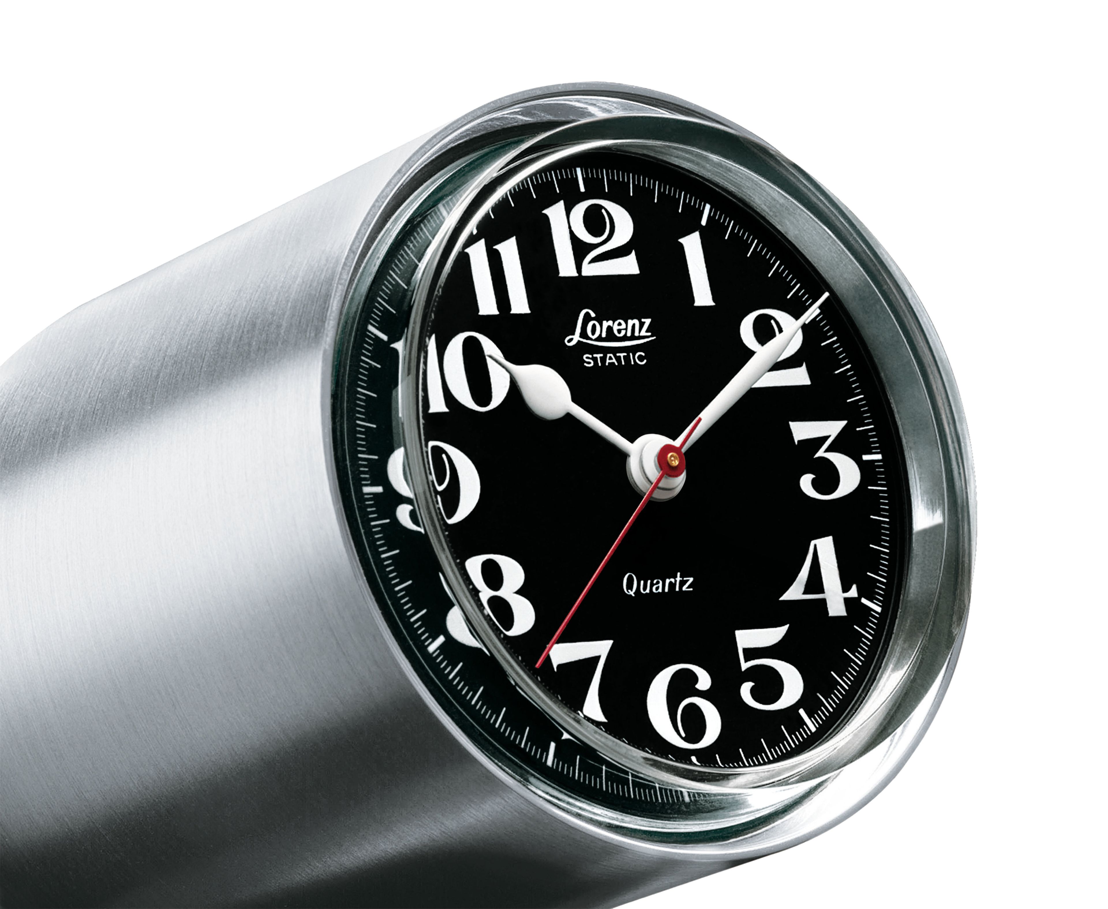 STATIC | Brushed steel clock By Lorenz design Richard Sapper