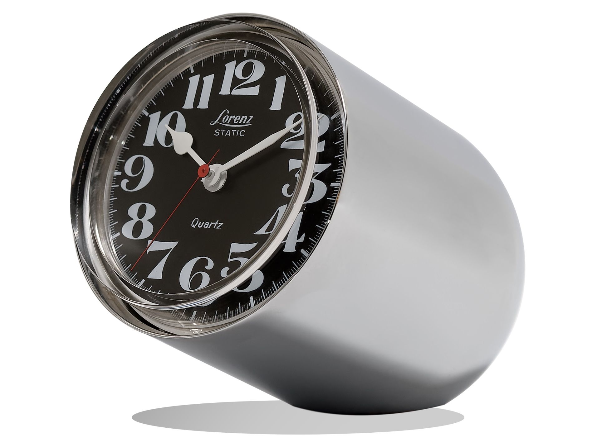 STATIC | Glossy steel clock Glossy steel table clock By Lorenz | design ...