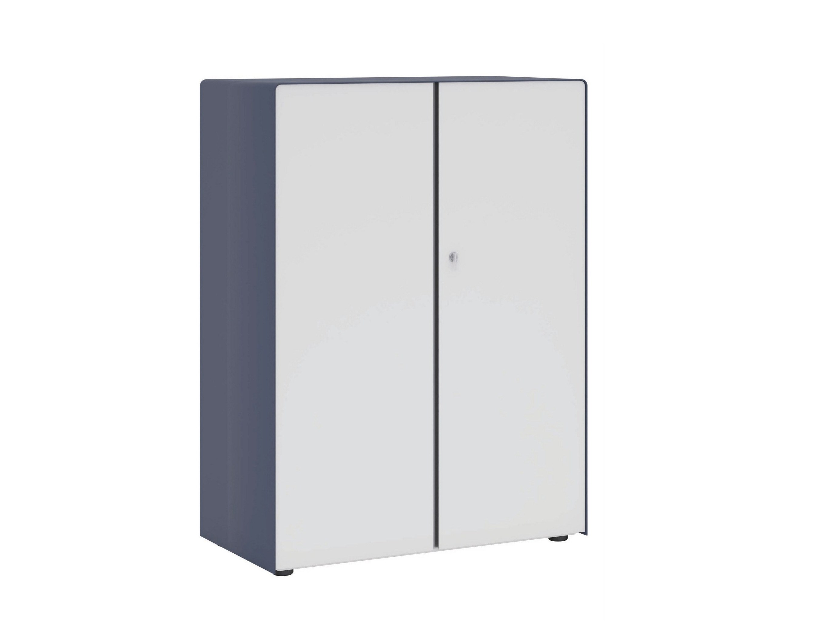 STEAM Tall melamine office storage unit with hinged doors with lock By Ersa