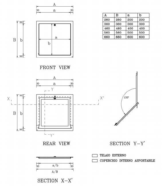 STEEL HATCHES WITH LOCK Hatches for Plasterboard in steel with lock By Gyps