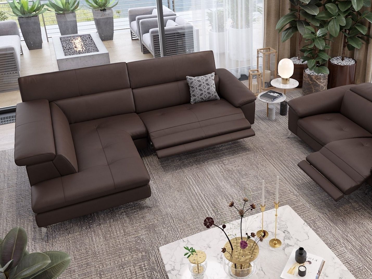 STELLA Corner leather sofa By Sofanella