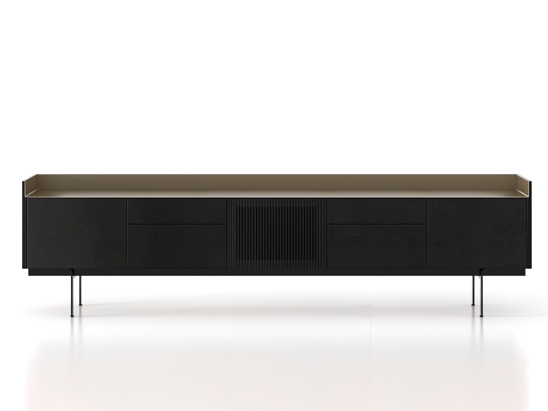STOCKHOLM TECHNIC Wooden sideboard with drawers By Punt | design Mario Ruiz