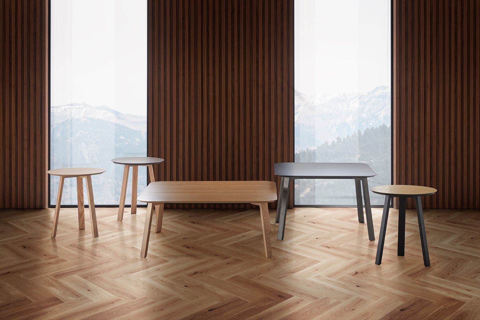 STOCKHOLM Low round wooden coffee table By Punt | design Mario Ruiz