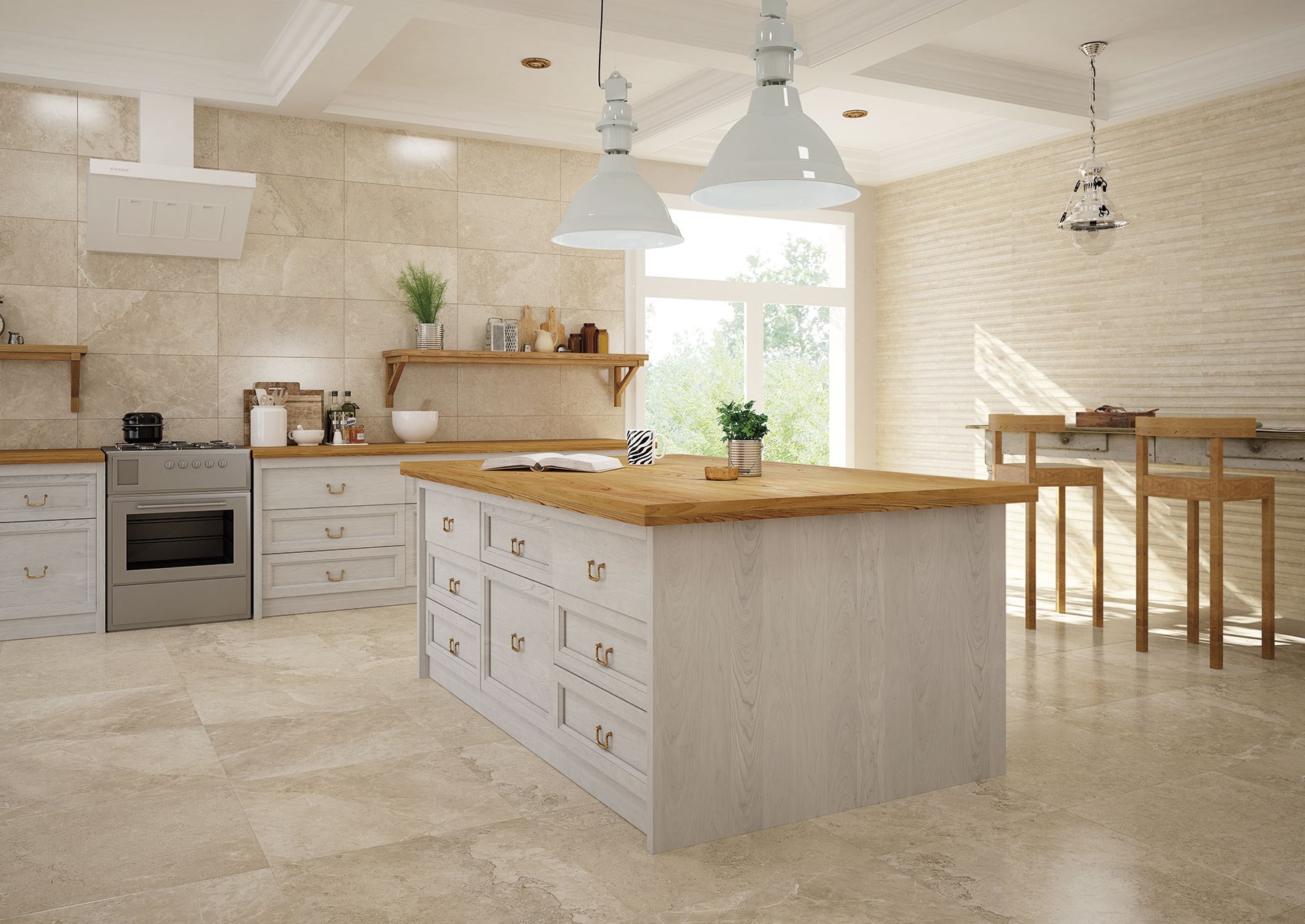Glazed porcelain stoneware wall tiles with stone effect STONE BOX DECO ...