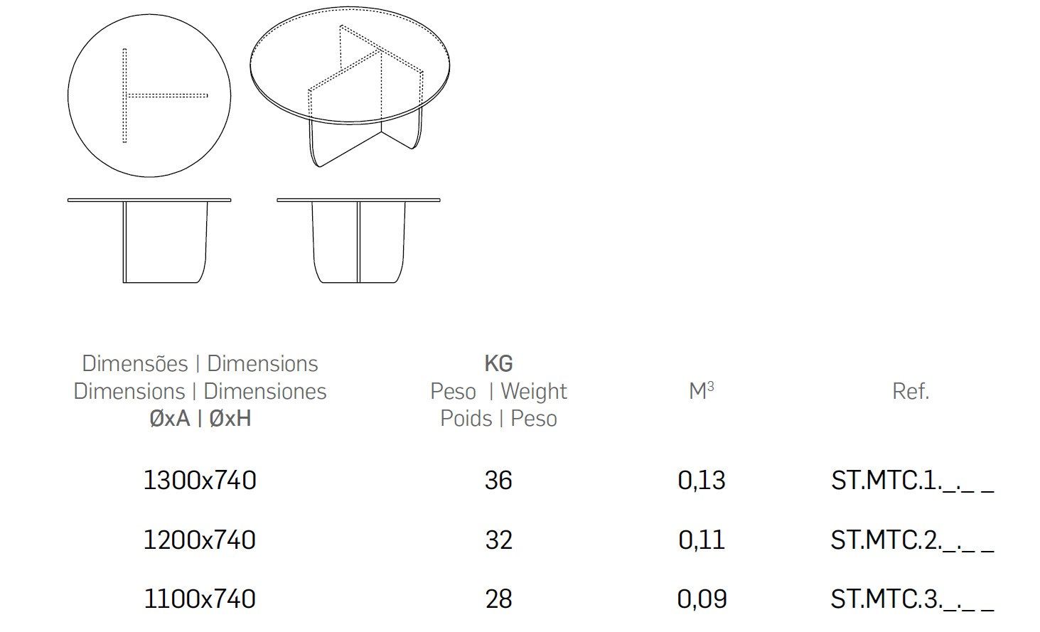 STONE MEETING | Round meeting table By FERCIA