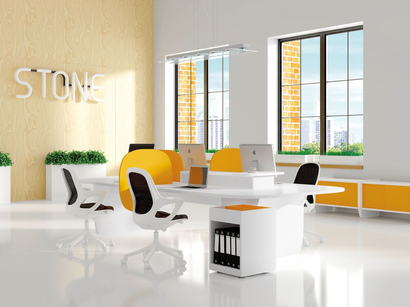 STONE OPEN SPACE | Multiple office desk By FERCIA