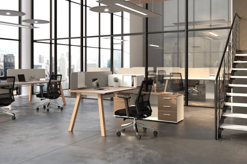 Sectional rectangular workstation desk STONE WORKSTATION By Mascagni