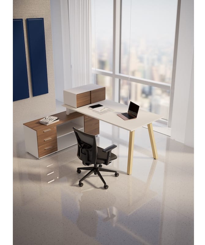 Sectional rectangular workstation desk STONE WORKSTATION By Mascagni