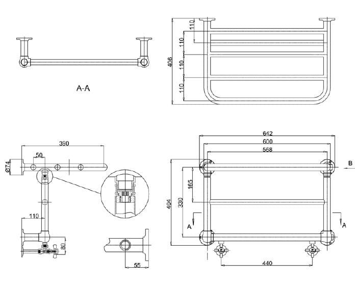 STRAND Wall-mounted towel warmer By Burlington Bathrooms