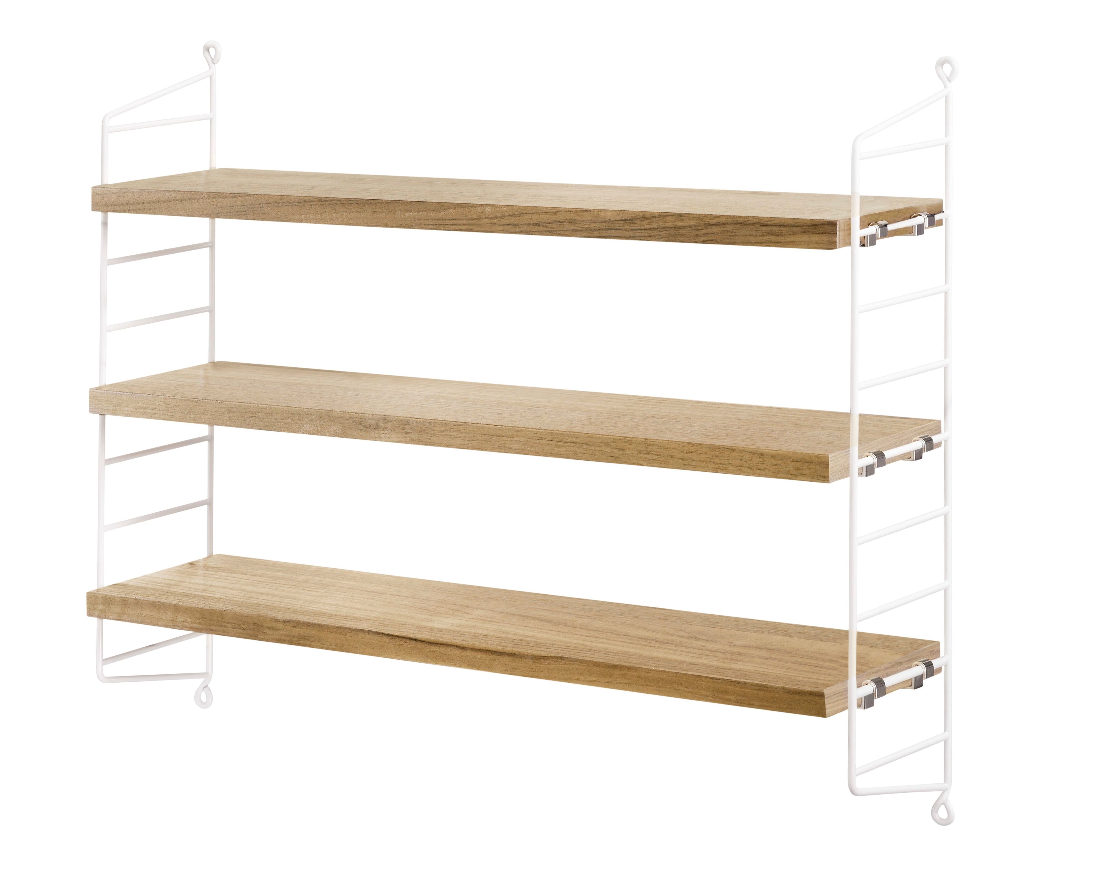STRING® POCKET Wall-mounted modular MDF shelving unit By String Furniture