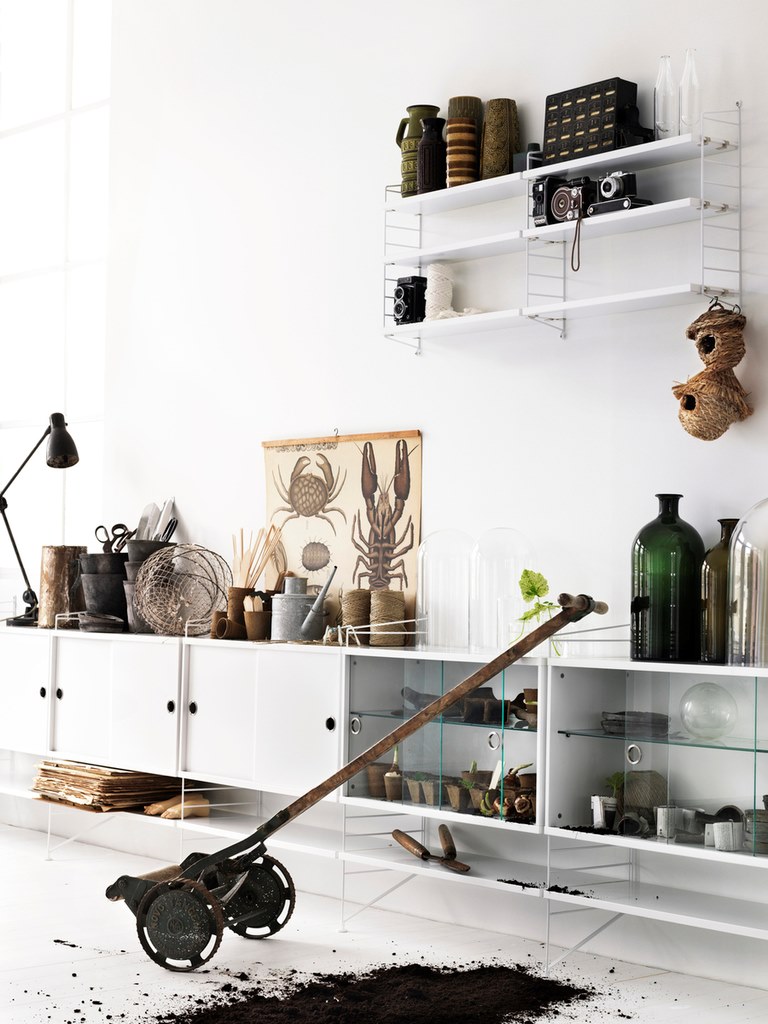 STRING® SYSTEM CABINET WITH GLASS DOORS Wall cabinet By String ...