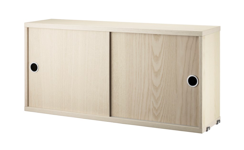 STRING® SYSTEM CABINET WITH SLIDING DOOR Wall cabinet By String ...
