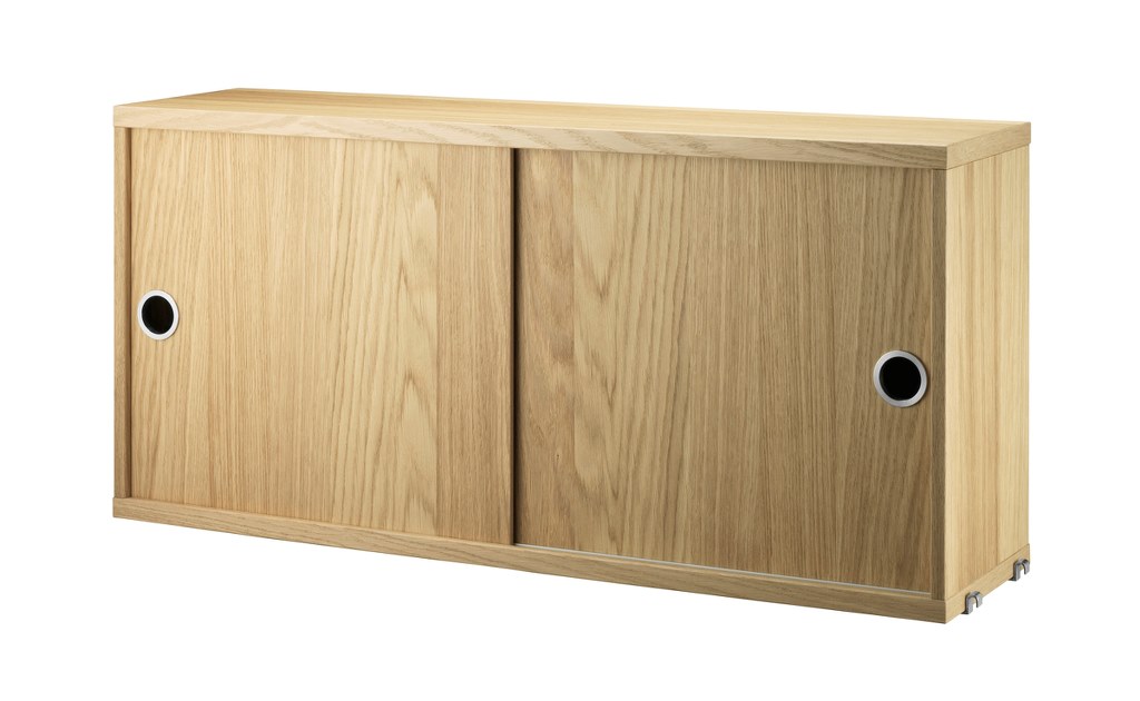 STRING® SYSTEM CABINET WITH SLIDING DOOR Wall cabinet By String ...
