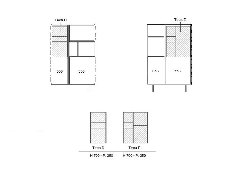 STRIPE Wooden highboard with doors By EmmeBi
