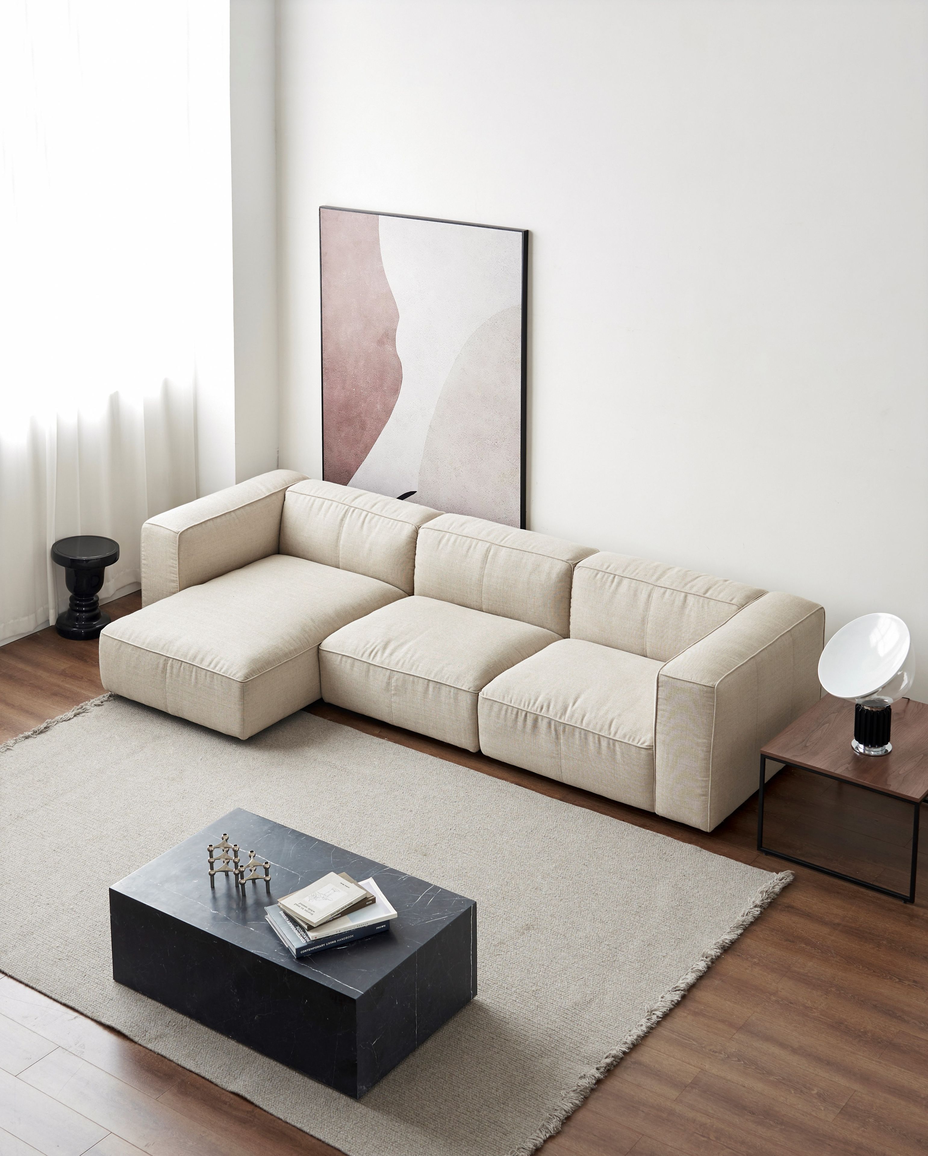 SUGAR CUBES | Coffee table for living room Low rectangular wood veneer ...