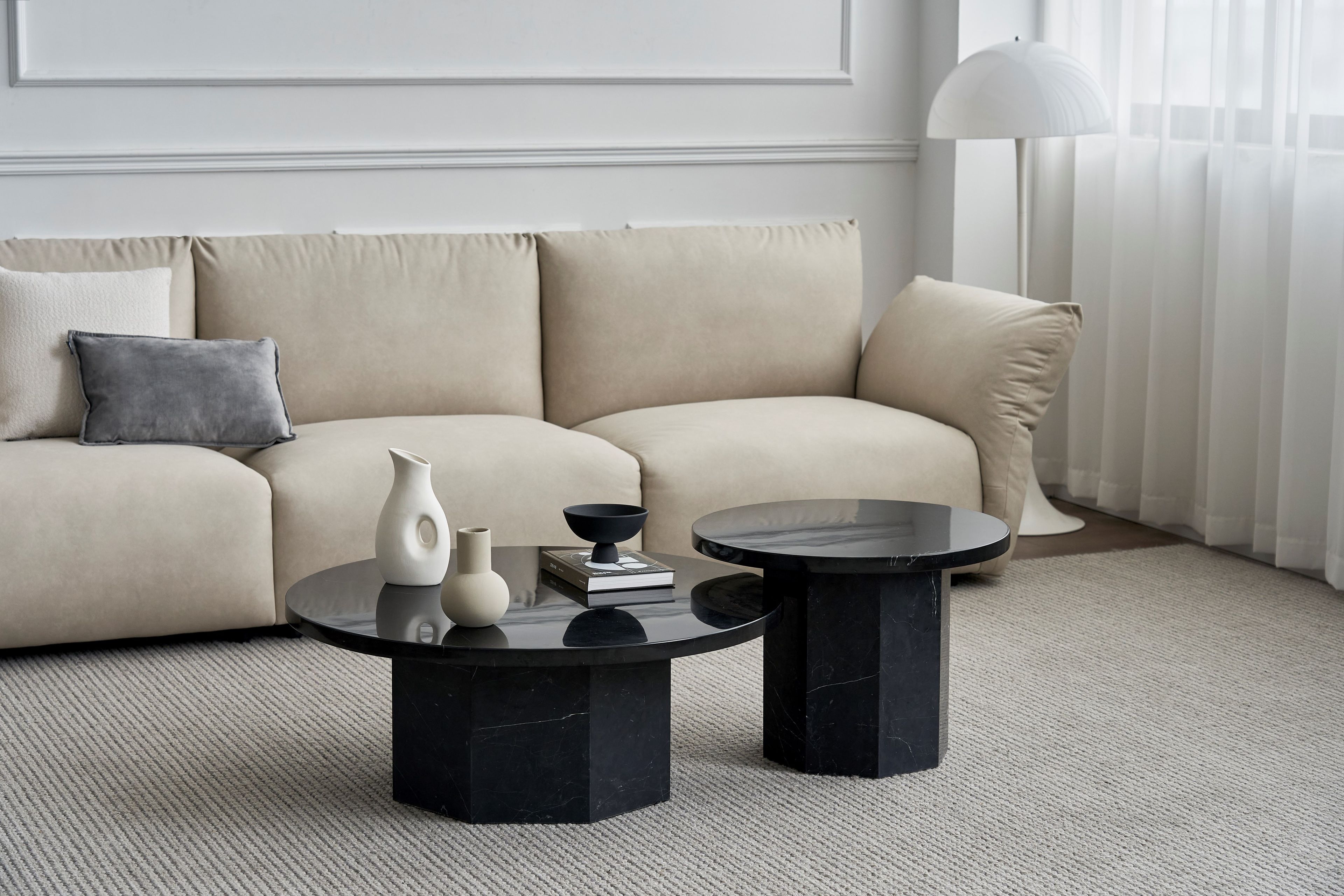 SUGAR CUBES | Round coffee table Round wood veneer coffee table for ...