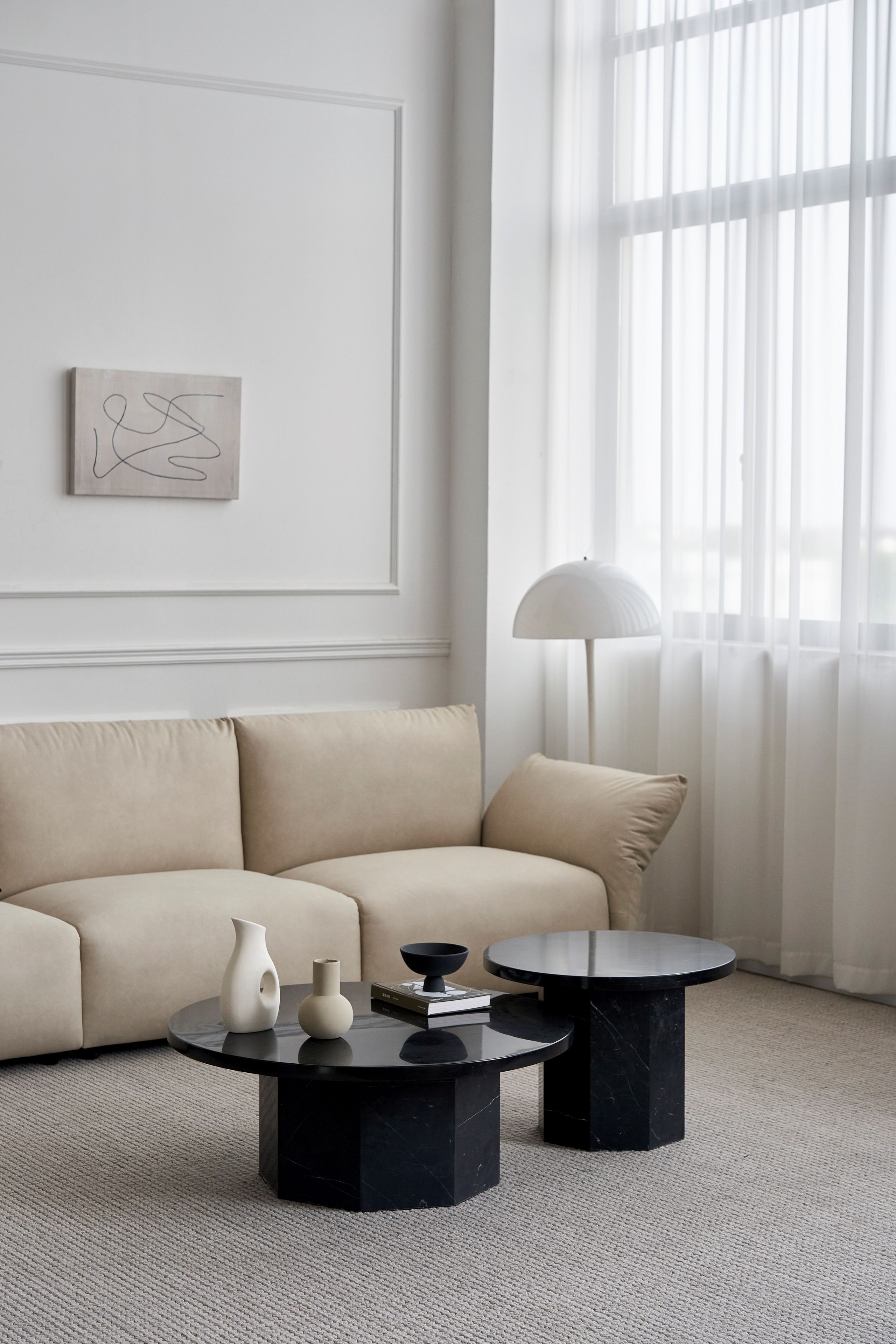 SUGAR CUBES | Round coffee table Round wood veneer coffee table for ...