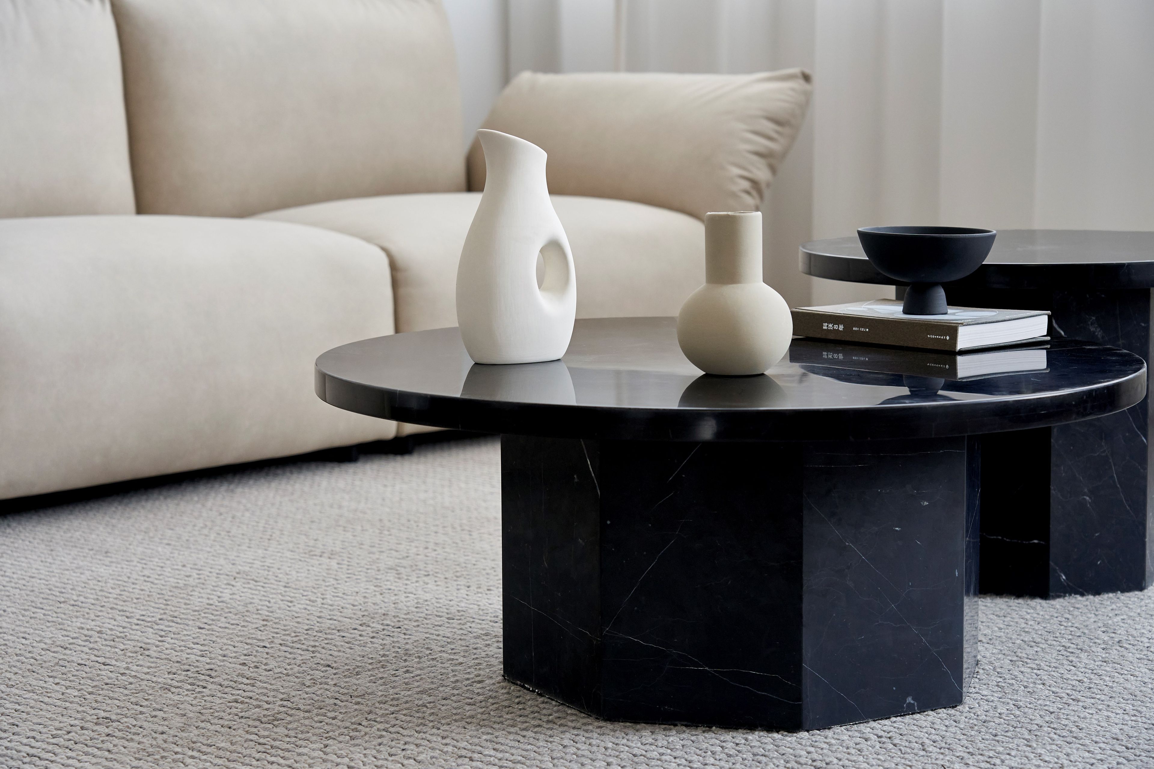 SUGAR CUBES | Round coffee table Round wood veneer coffee table for ...