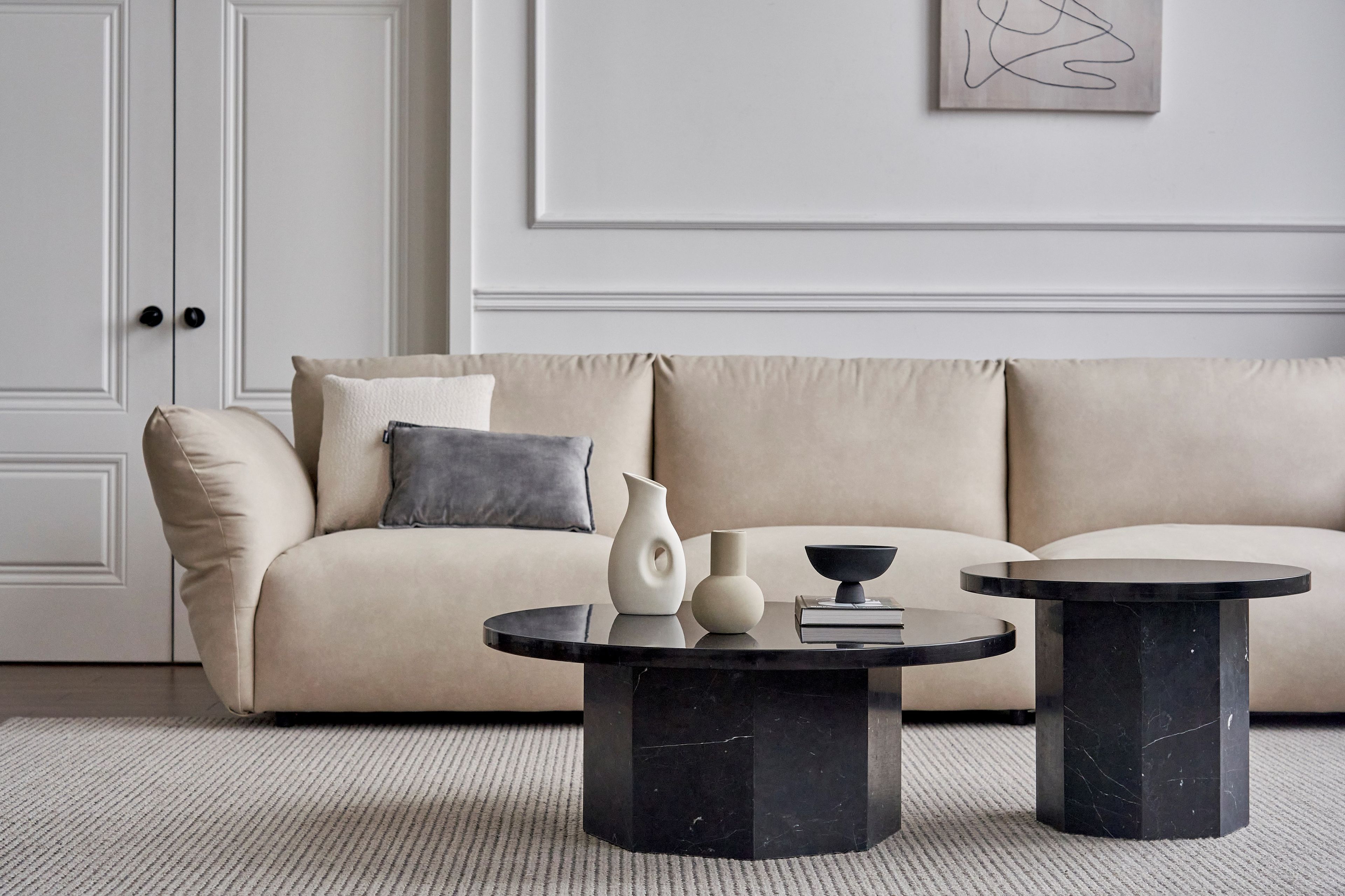 SUGAR CUBES | Round coffee table Round wood veneer coffee table for ...