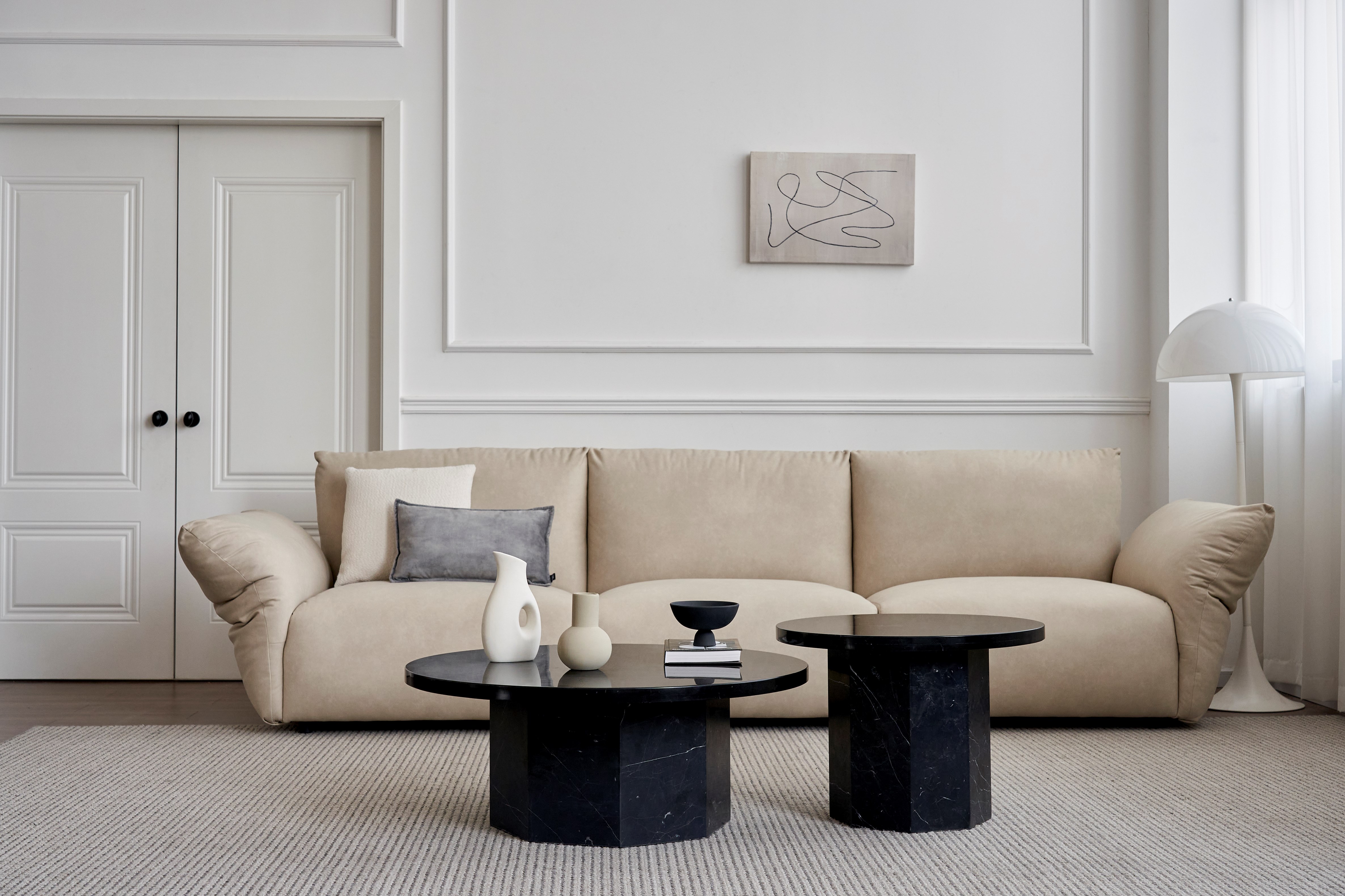 SUGAR CUBES | Round coffee table Round wood veneer coffee table for ...